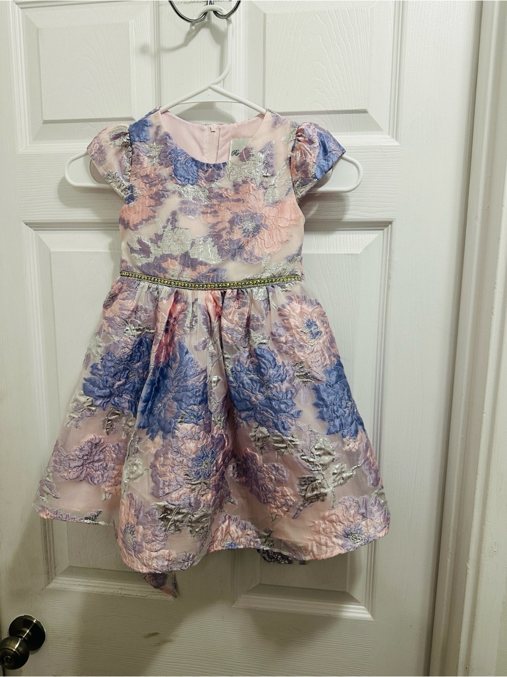 Rare Editions | Dresses | Rare Editions Pink And Purple Floral Jacquard ...
